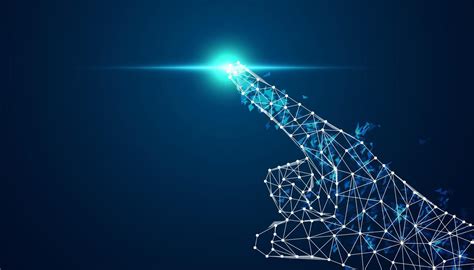 Abstract Hand Digital Wireframe Pointing Concept Digital Technology Business Success 14705196