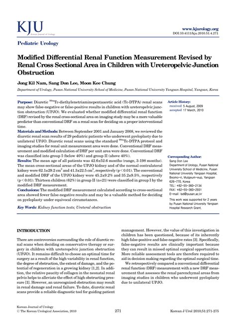 Pdf Modified Differential Renal Function Measurement Revised By Renal