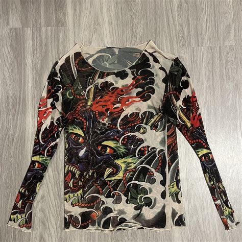 Ed Hardy Long Sleeve Mesh Topvibe Y2k Edhardy Depop
