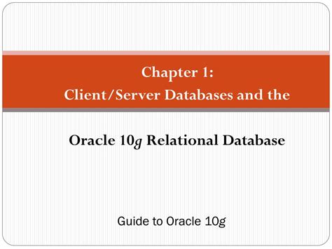 Ppt Guide To Oracle 10 G Powerpoint Presentation Free Download Id4609710
