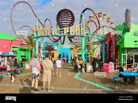 Octopus And Sign For Pacific Park Funfair Santa Monica Pier California