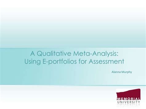 Using E Portfolios For Assessment A Qualitative Meta Analysis Pptx