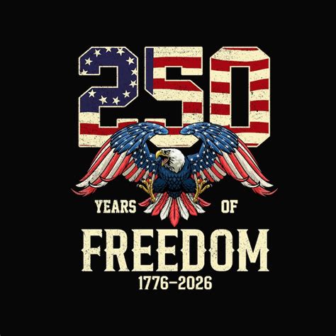 250 Years Of Freedom Usa Png American Design Patriotic 1776 2026
