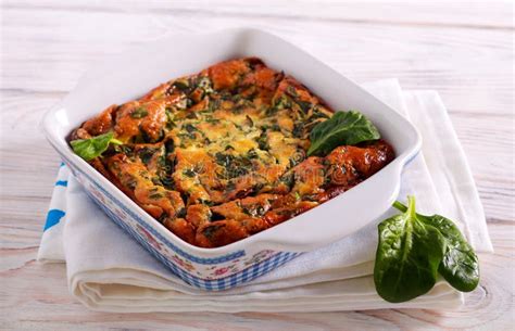 Spinach Egg And Cheese Casserole Stock Image Image Of Food