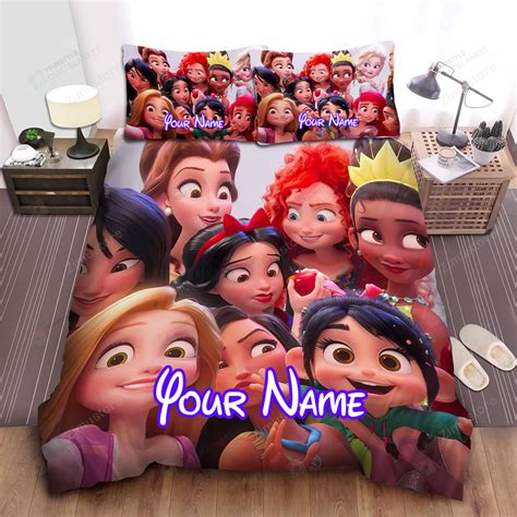 Vanellope Meets Disney Princesses Bed Sheet Spread Duvet Cover Personalized Name Bedding Sets