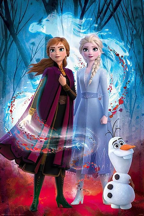 Poster Stop Online Frozen 2 Movie Poster Anna Elsa And Olaf Guiding