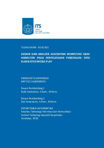 Pdf Desain Dan Analisis Algoritma Komputasi Graf Hamilton Pada Penyelesaian Persoalan Spoj
