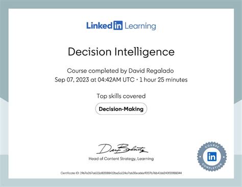 Decisionintelligence Decisionmaking Linkedinlearning David Regalado