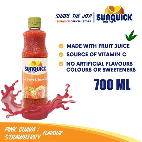 Sunquick Pink Guava And Strawberry Juice Concentrate 700ml Shopee