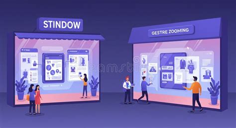 Two Storefront Displays With Futuristic Digital Interfaces Showcase