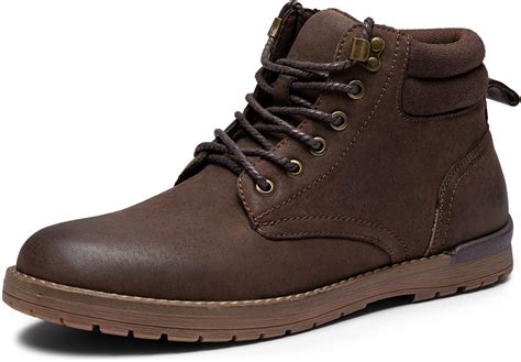 Vostey Mens Leather Hiking Boots Waterproof Casual