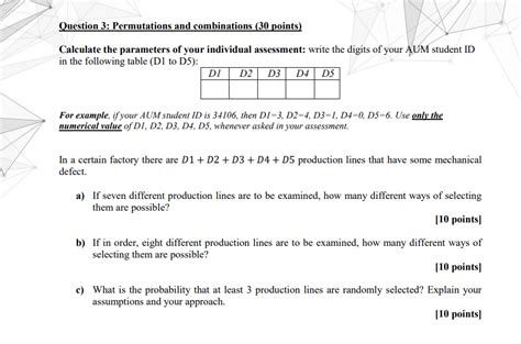 Solved Question 3 Permutations And Combinations 30 Points