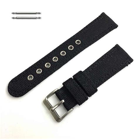 Citizen Compatible Black Military Style Nylon Strap 22mm Replacement Watch Band 6061
