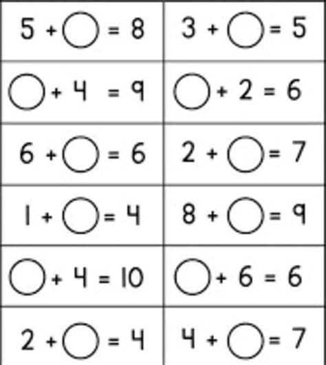 Missing Addend Worksheets Free Image And Pdf Printables