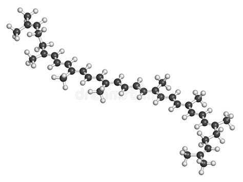 Lycopene Molecule Structural Chemical Formula And Molecule Model Stock