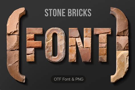 Stone Bricks Font Strong Alphabet