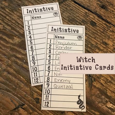 Dnd Wicked Witch Initiative Cards Dm Binder Must Have Pdf Printable