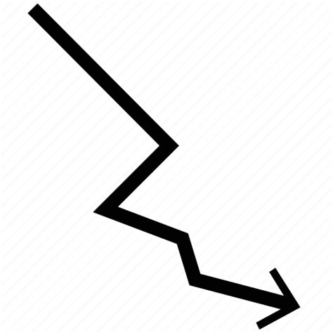 Arrow Decreasing Line Downward Zigzag Icon