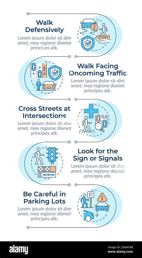 Pedestrian Safety Infographic Vertical Sequence Stock Vector Image