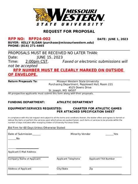 Bid Specification Sheet For Rfp24 002 Doc Template Pdffiller