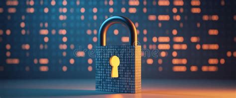 Digital Padlock Security Concept Binary Code Lock With Keyhole Symbol