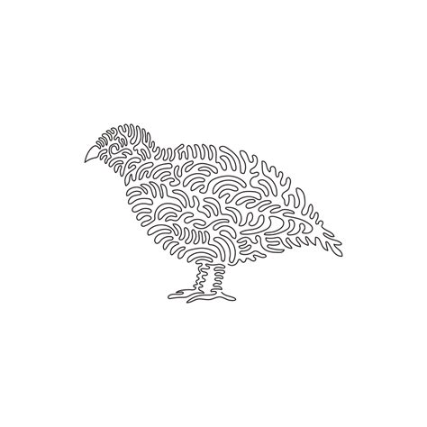 Continuous Curve One Line Drawing Of Cute Wild Quails Curve Abstract