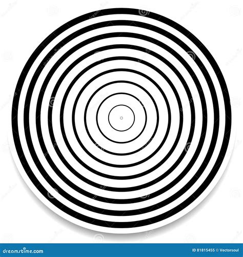 Concentric Circles Rings Abstract Geometric Element Ripple Impact Effect Stock Vector