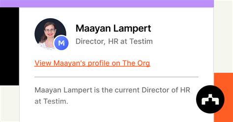 Maayan Lampert Director Hr At Testim The Org