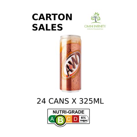 Aw Root Beer 325 Ml Can Drinks Carton Sales 24 Packets Per Carton Featured