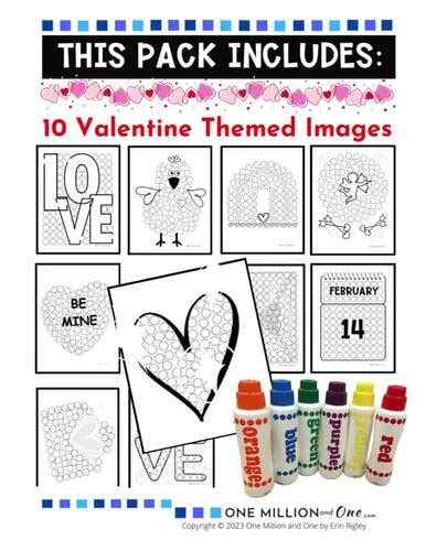 Dotter Activity Pages Valentines Day Dot Art Bingo Dotters Dot Markers