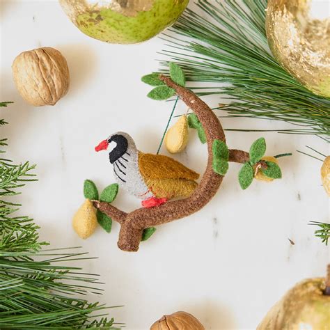 Partridge In A Pear Tree Ornament Handmade 12 Days Of Christmas Décor