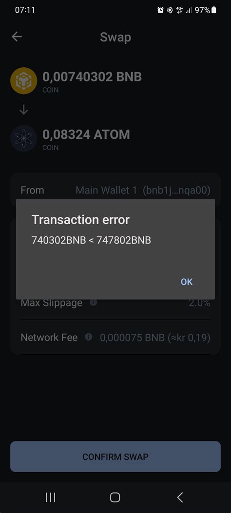 Transaction Error 2 English Trust Wallet