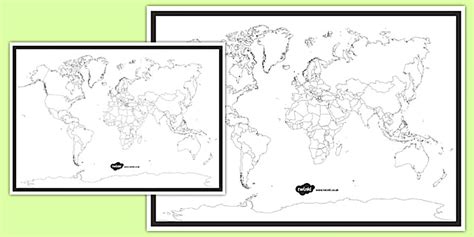 Ks1ks2 Blank World Map Twinkl