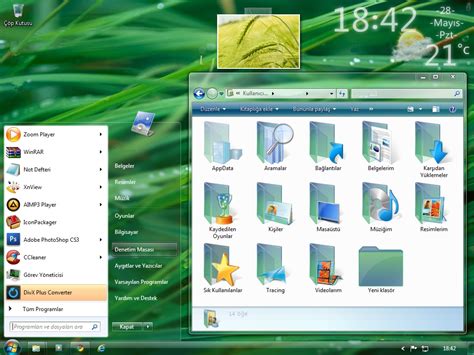 Glass Taskbar Visual Style Theme For Windows7