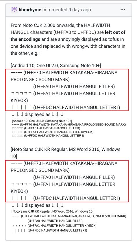 Disencoded Halfwidth Hangul Characters Ffa0 Ffdc From Noto Cjk 2000