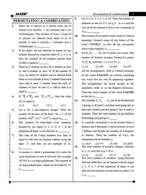 Permutation And C Download Free Pdf Numbers Mathematical Concepts