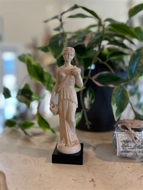 Vintage Greek Goddess Hebe Goddess Of Youth Cup Bearer Resin Statue 7 75 Etsy