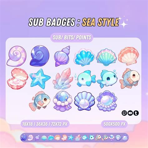 Sub Badges Sea Style For Subscribers Twitch Sub Badges Twitch Bit
