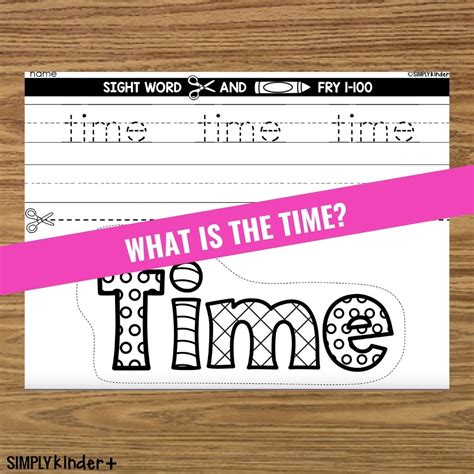 Time Sight Word Cut And Color Fry Simply Kinder Plus