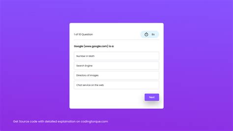 Quiz App Using Html Css And Javascript Source Code Coding Torque