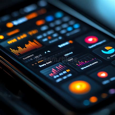 Modern Smartphone App Interface Displaying Data And Time Functions