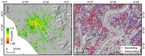 Sentinel 1 Ps Density Over A 200 M Resolution Grid Left And Ps