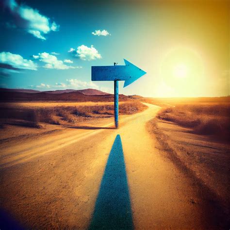 Arrow At Empty Road Stock Illustration Illustration Of Adventure