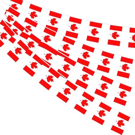 Dubbelzijdige Canadese Vlaggenlijn 30 Stuks 10 M Voor