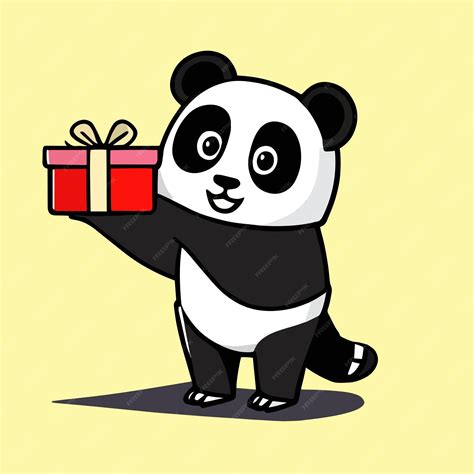 Premium Vector Mascot Design For A Panda Carrying A Cute T Box