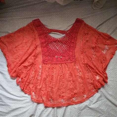 Red Lace Beach Cover Up On Carousell