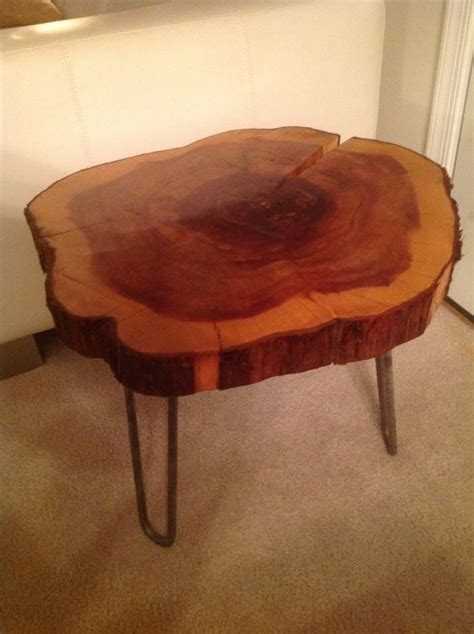 Live Edge Tree Slice Table On Steel