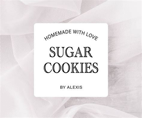 Sugar Cookie Labels Custom Square White Matte Stickers Personalized