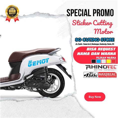 Jual Stiker Motor Matic Sticker Cutting Si Gemoy 2pcs Shopee Indonesia