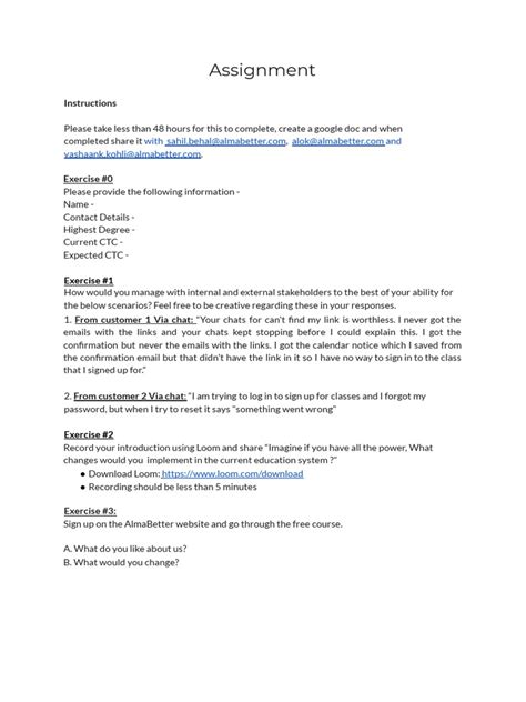 Learning Operation Associate Manager Assignment Pdf Career And Growth